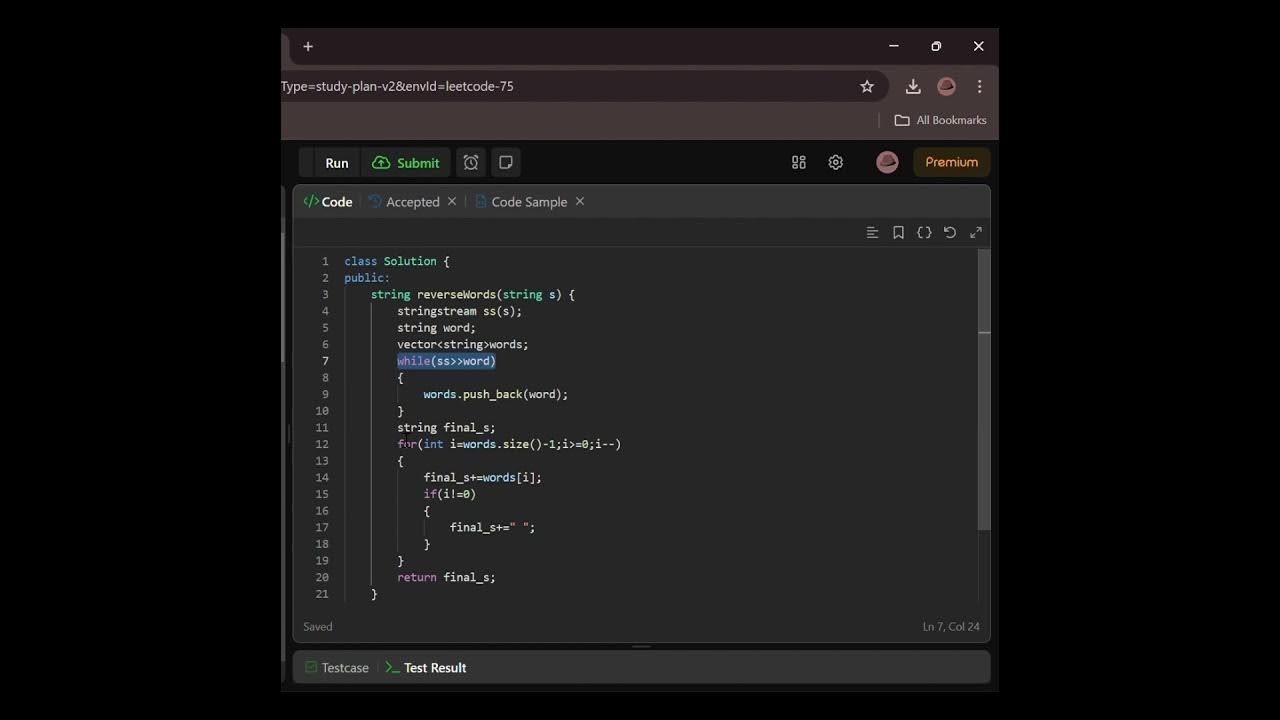 Reverse words string #coding #programming #problemsolving #leetcode - YouTube