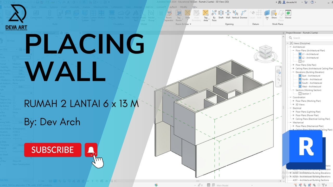 Placing Wall Revit // Desain Rumah 2 Lantai Part. 2 - YouTube