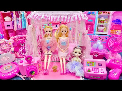 13 Minutes Satisfying with Unboxing Pink Barbie Doll Bedroom,Kitchen Collection Review Toys | ASMR