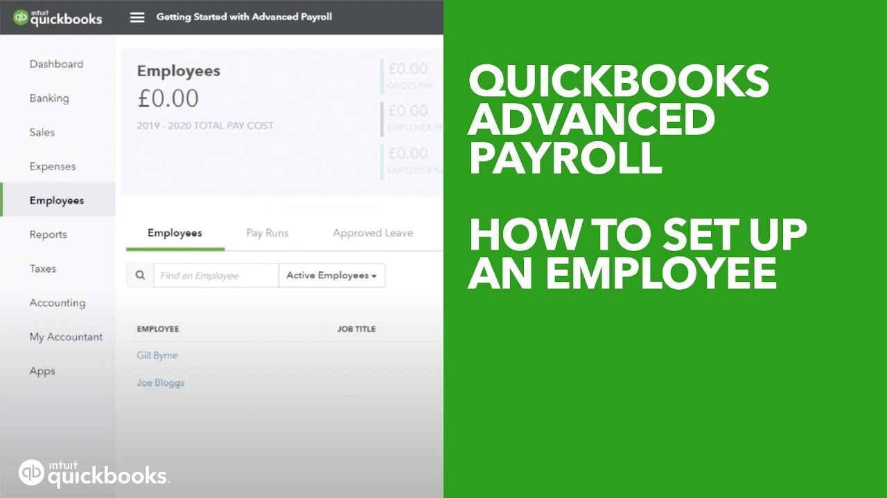 QuickBooks Advanced Payroll. How to set up an employee - YouTube
