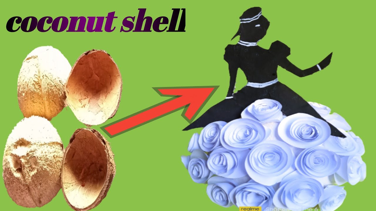 how to make coconut shell doll/diy coconut shell doll/out of weast ...