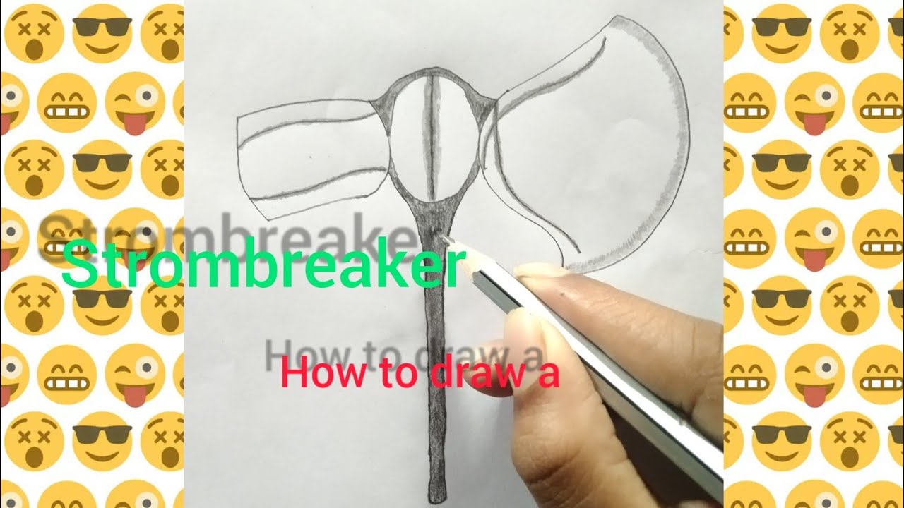how to draw a strombreaker । drawing weapon - YouTube