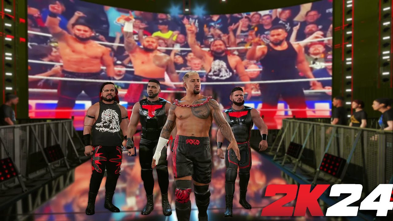 THE NEW BLOODLINE ENTRANCE W/ UPDATED GFX & THEME: WWE 2K24 - YouTube