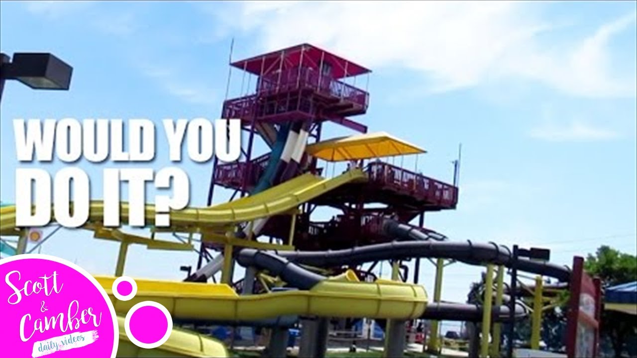 60 FOOT DROP SLIDE AWESOMENESS - ROARING SPRINGS WATER PARK | Scott and ...