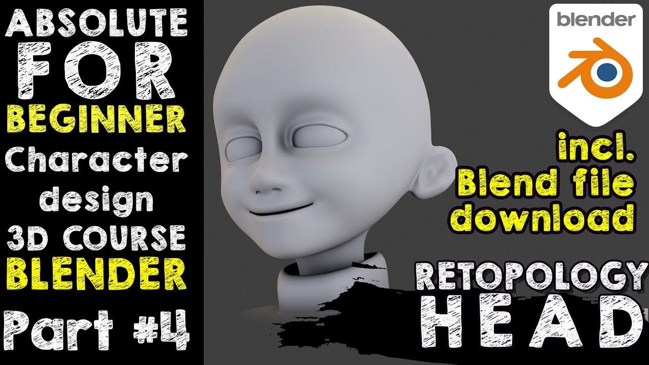 Character Design Modeling Part 4 blender retopology HEAD / incl. Blend ...