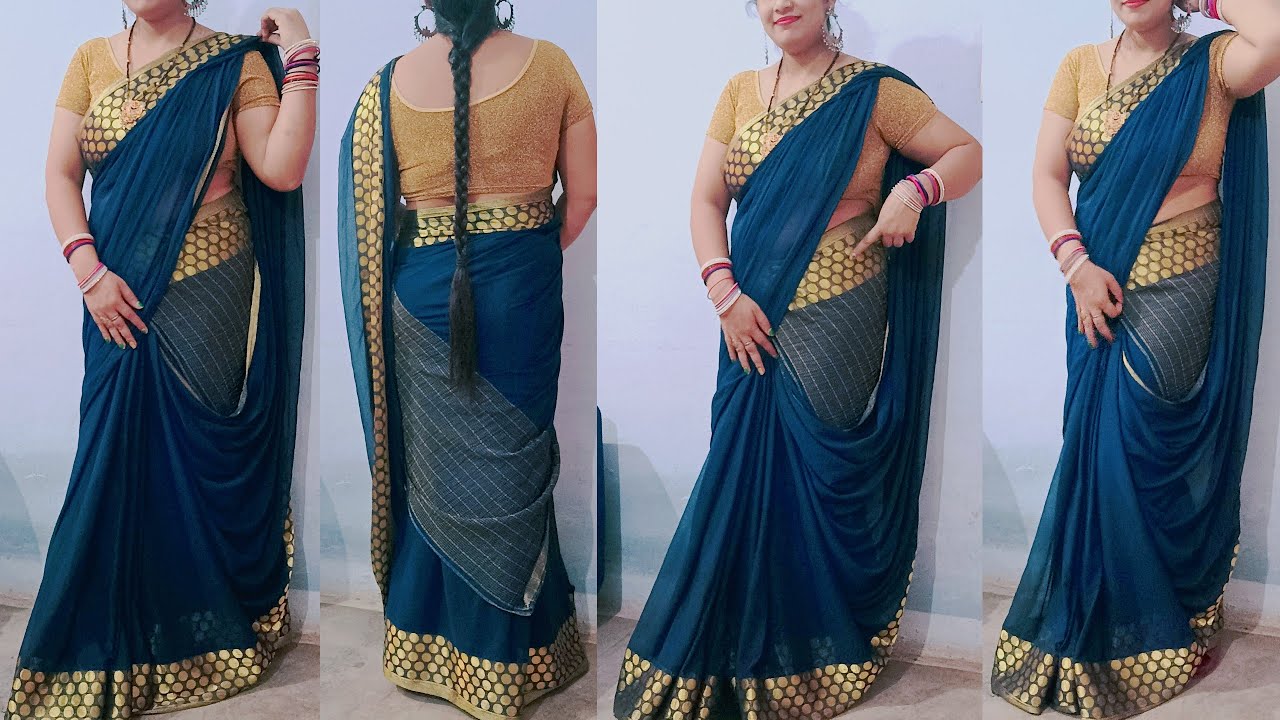 Fish cut style saree draping /New style saree draping /Mermaid style ...