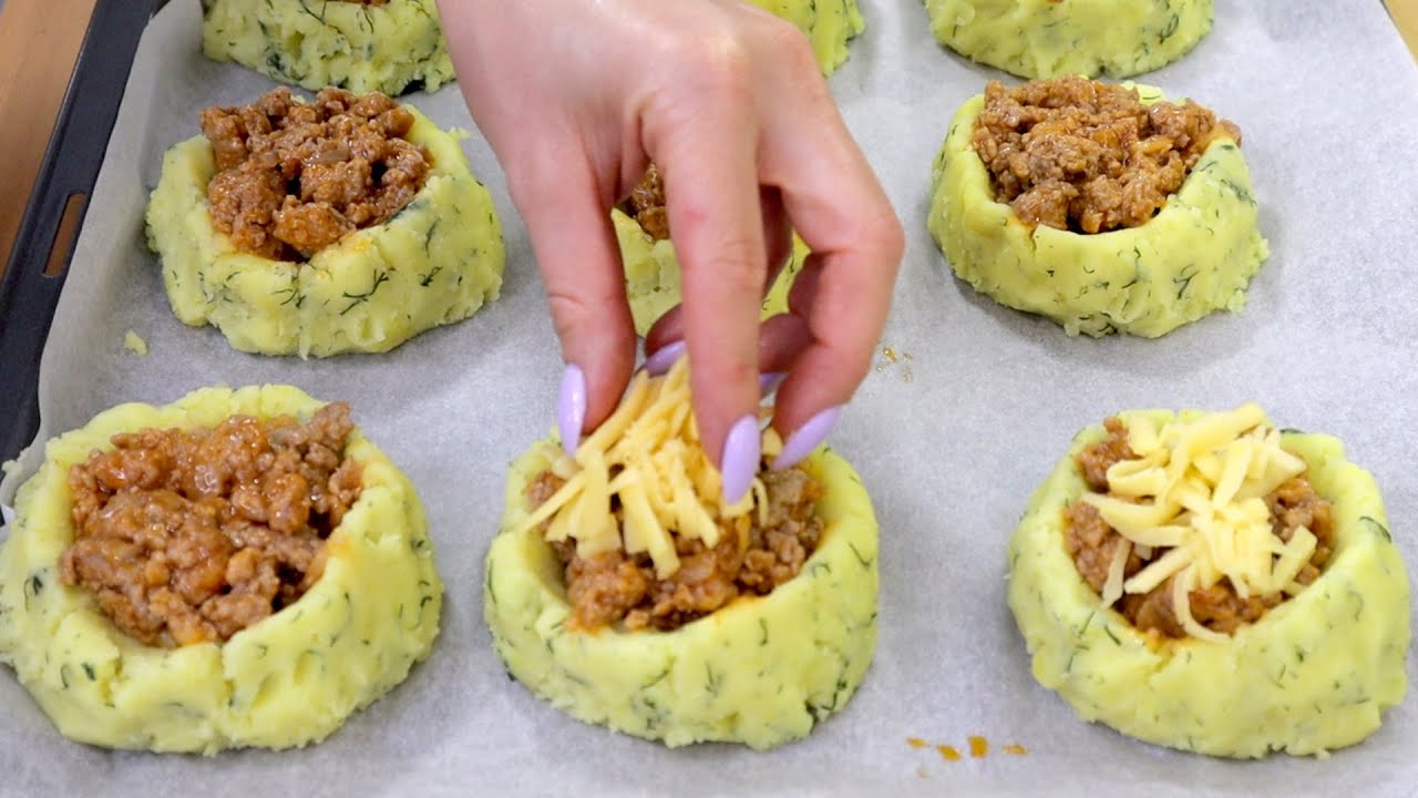 Recipe for delicious dinner, potatoes with minced meat, very easy to ...