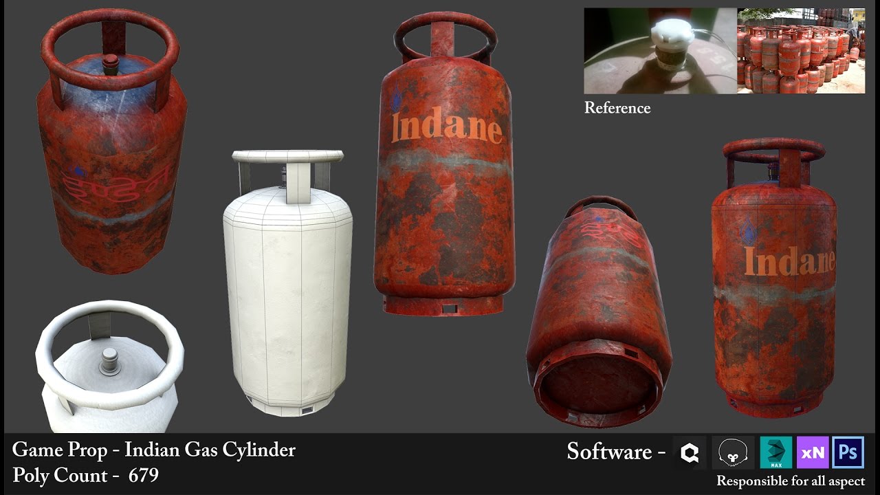 Gas Cylinder Modelling, Unwrapping and Texturing || Speed Video - YouTube