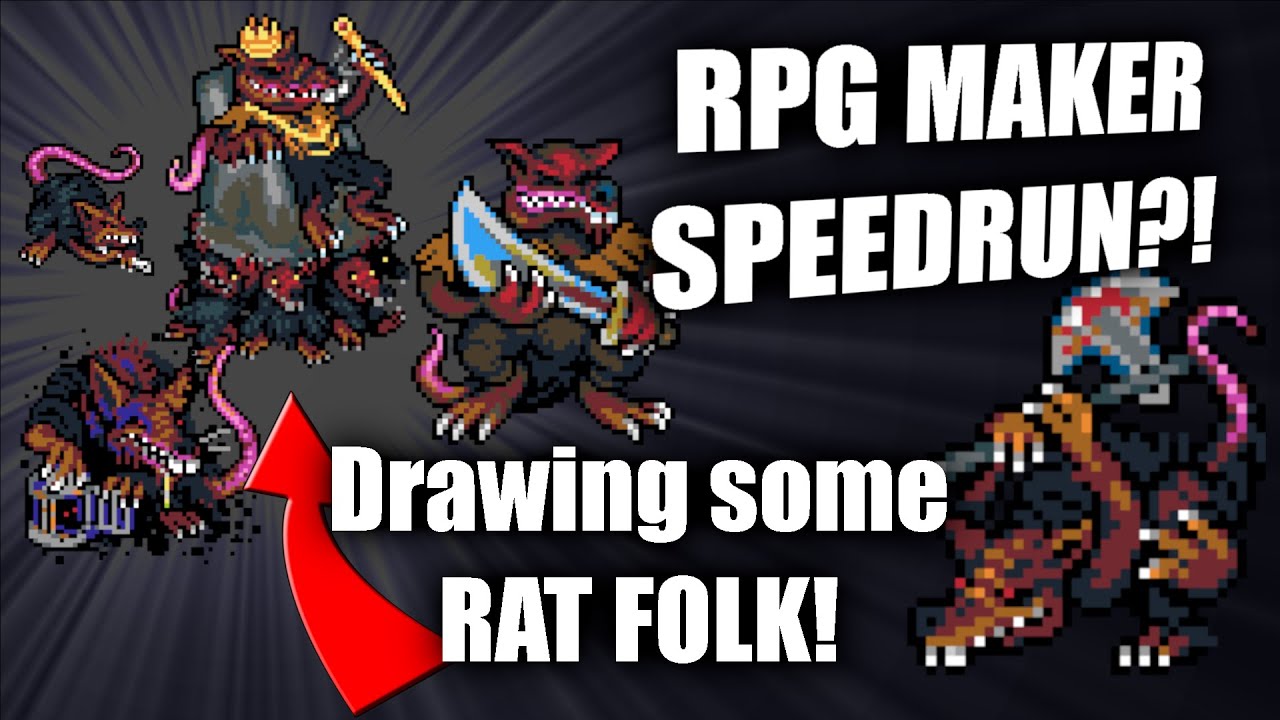 Drawing some rat men! Monsters for the deep sewers! RPG Maker Speedrun ...