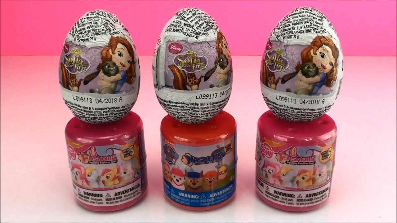 Sofia The First Chocolate Surprise Eggs Mlp Fashems Paw Patrol Mashem 2535