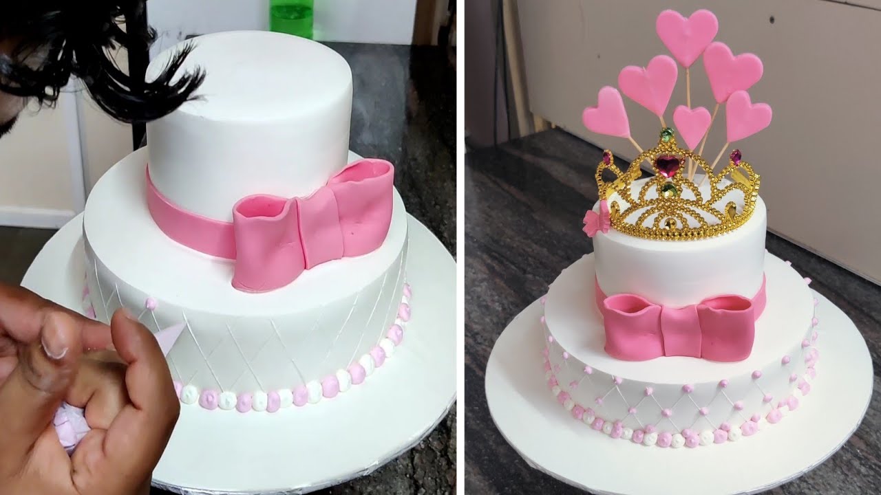 3kg Step Cake | Princess Cake | Crown Cake - YouTube