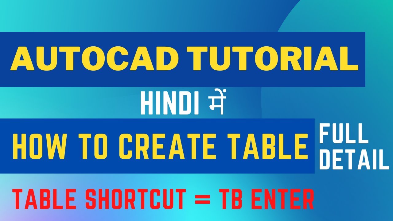 How To Create Table In AutoCAD Full Details CADD ACADEMY YouTube How To Create Table In AutoCAD Full Details CADD ACADEMY YouTube