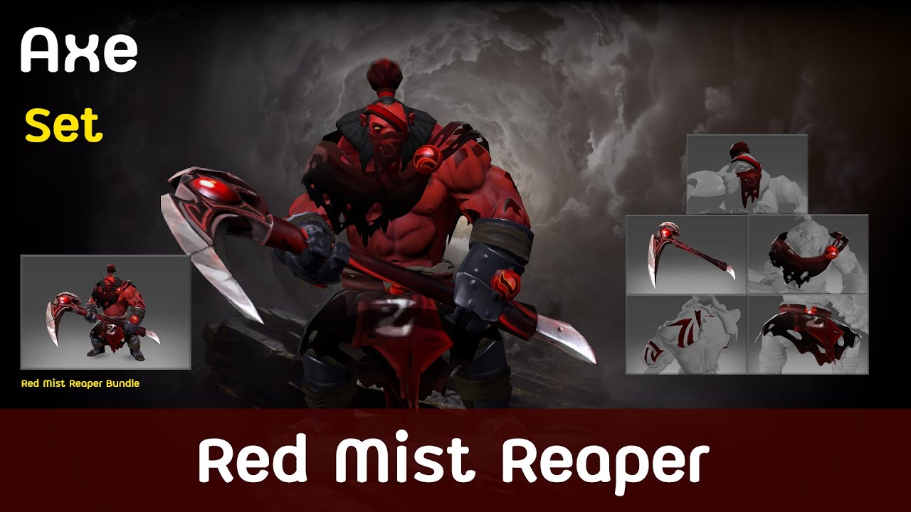 Dota2 Axe Red Mist Reaper Set - YouTube