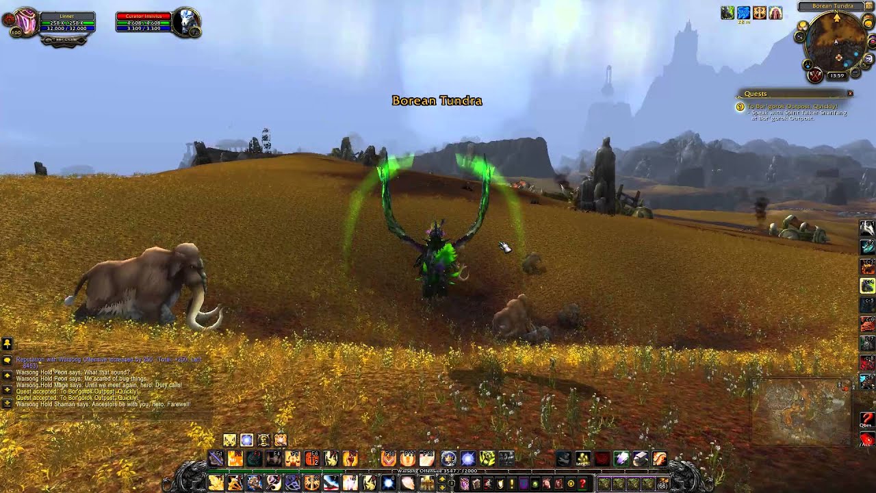 To Bor'gorok Outpost, Quickly! quest playthrough - Borean Tundra - YouTube