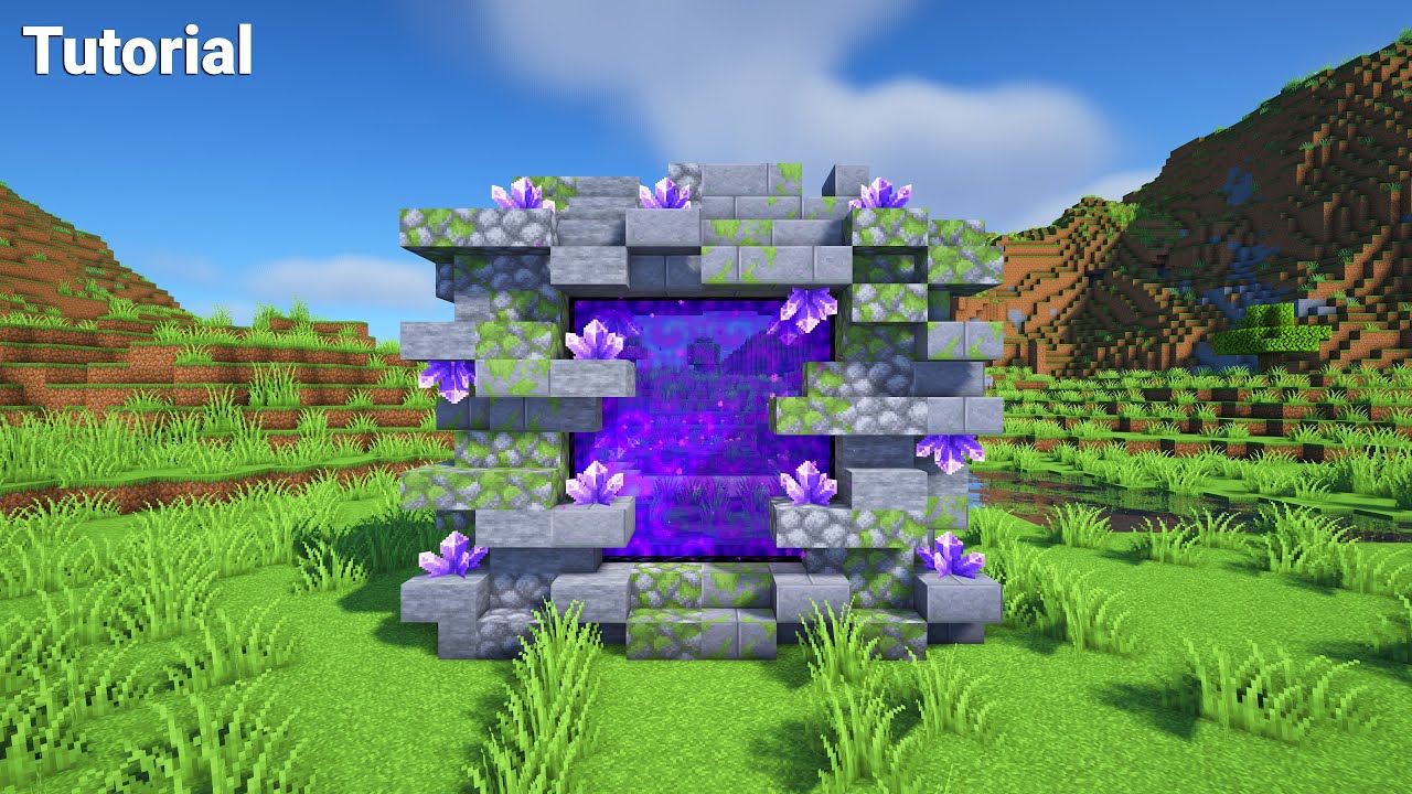 Hermoso Nether Portal de piedra en Minecraft - YouTube