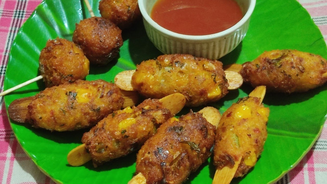 கார்ன் கபாப் / Crispy Corn Kebabs/Best Appetizers Recipe /Corn Cutlets ...