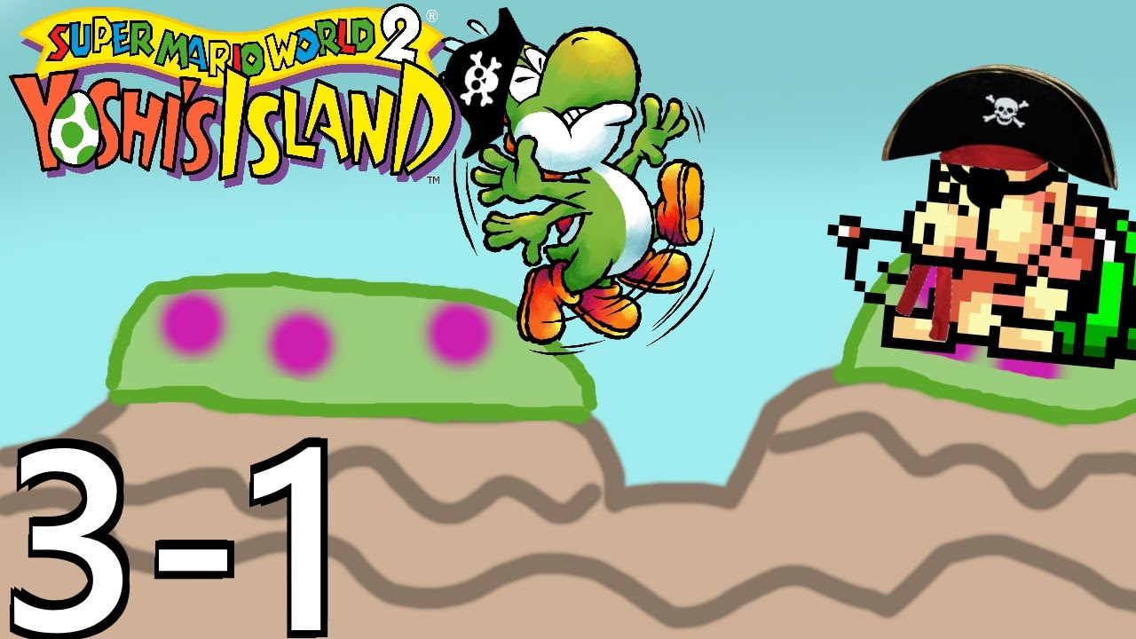 Pirate Yoshi Fights Machine Gun Monkey - Let's Play Yoshi's Island 3-1 ...