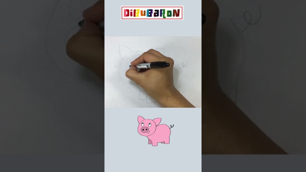 How to draw a pig step by step | Easy drawing | Quick draw - YouTube