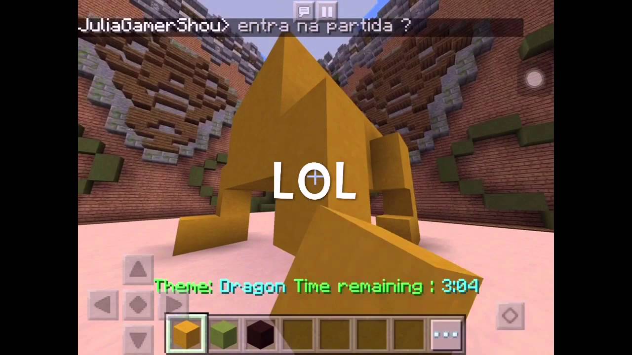 Minecraft pe build battle (dragon) - YouTube