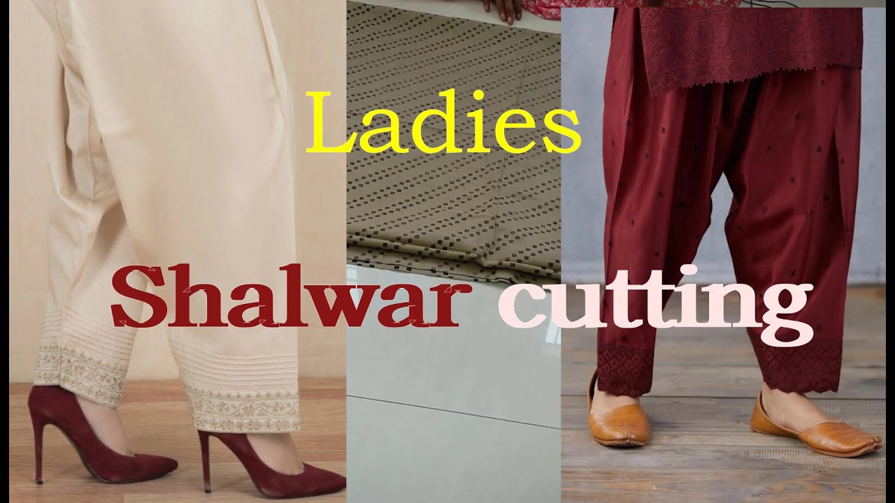 Ladies Shalwar cutting with very easy process - YouTube