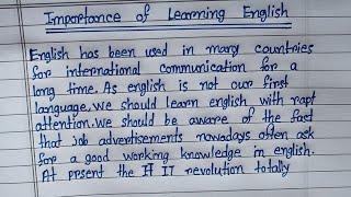 Paragraph important of learning Englishimportance of le... | Doovi