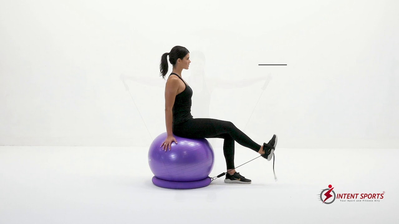 Yoga Ball with Base & Bands Workouts - YouTube