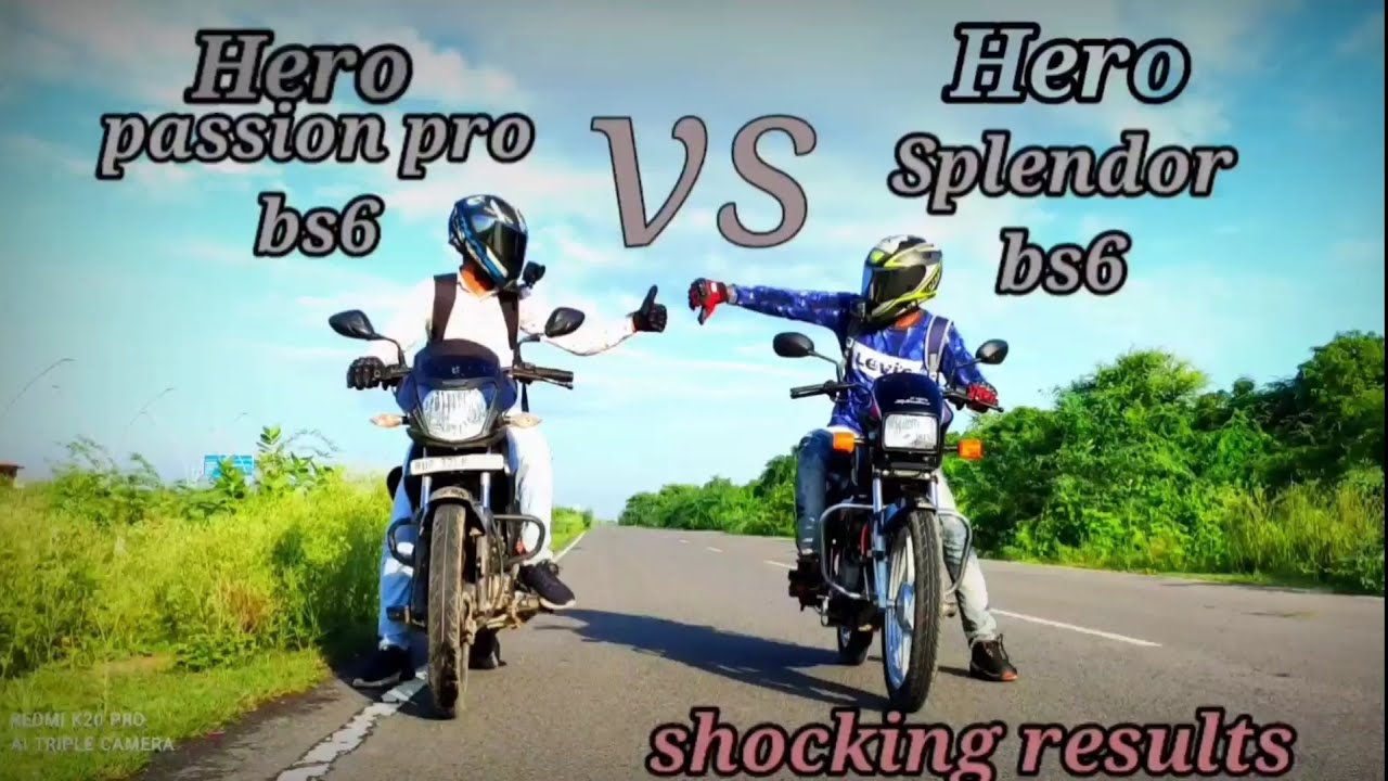 Hero bs6 splendor plus vs Hero passion pro bs6 _top end race _ commuter ...