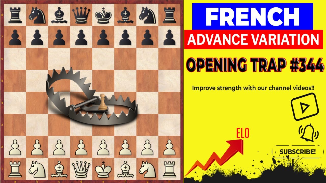 Chess, Opening Traps#344 French Defence, Advance Variation, don't fall ...