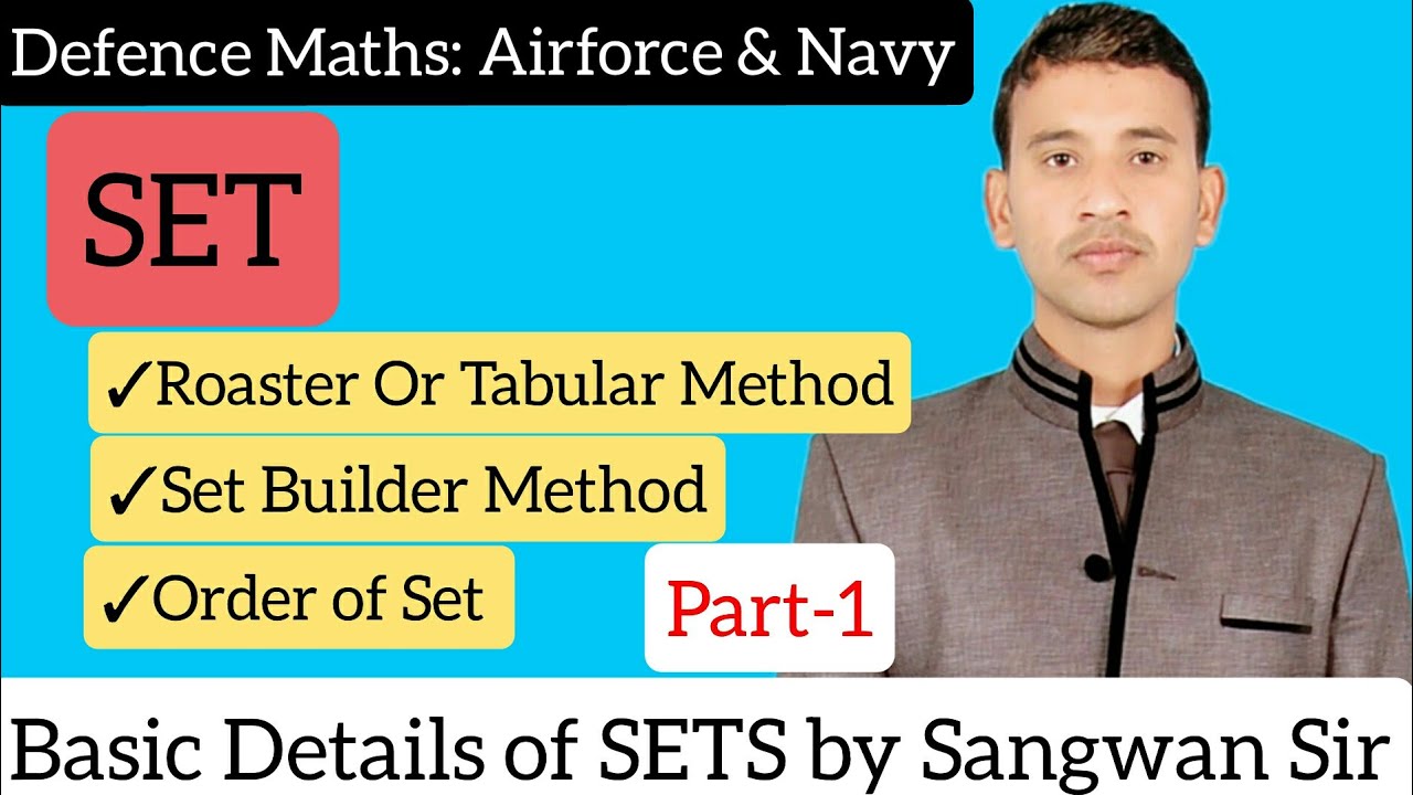 Sets Part-01, Defination of Set Roaster or Tabular Method, Set Builder ...