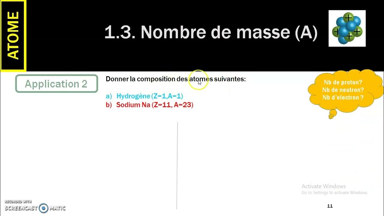 Classe Eb8 Vidéo 5 Chapitre Structure De La Matière Le Nombre De