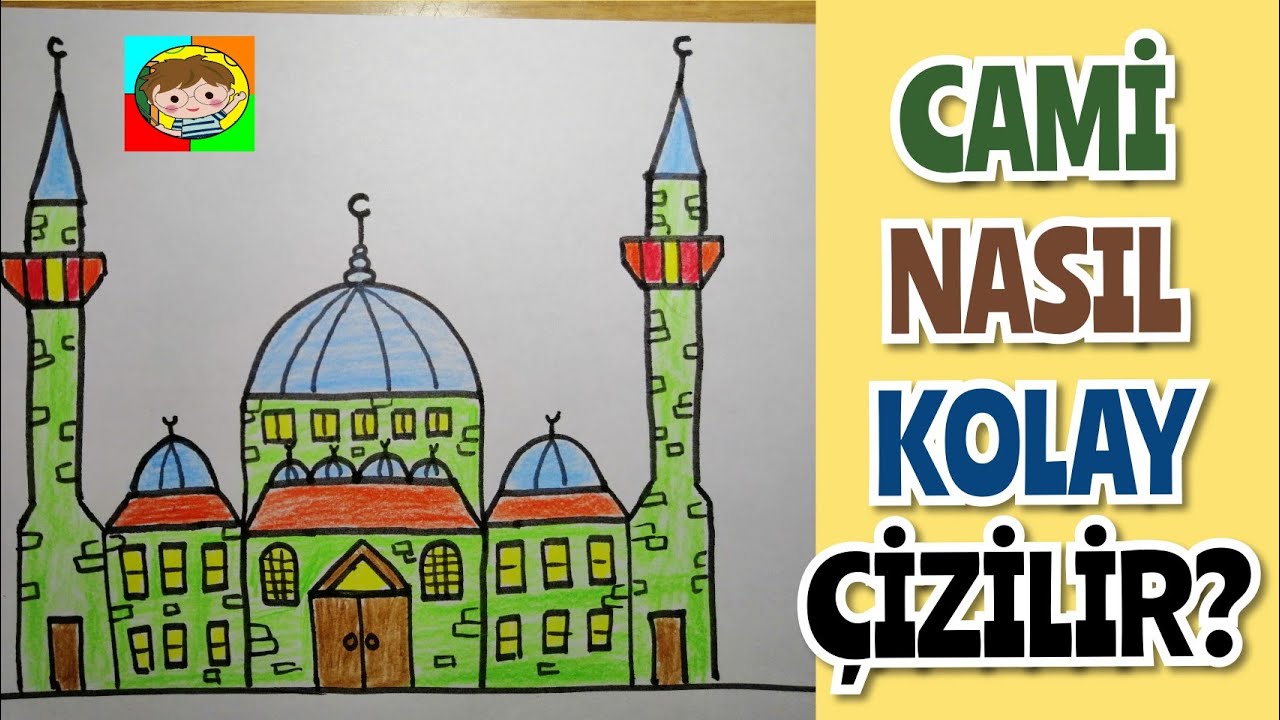 CAMİ NASIL KOLAY ÇİZİLİR? - 2 Minareli Cami Çizdik!! - Çocuklar için ...