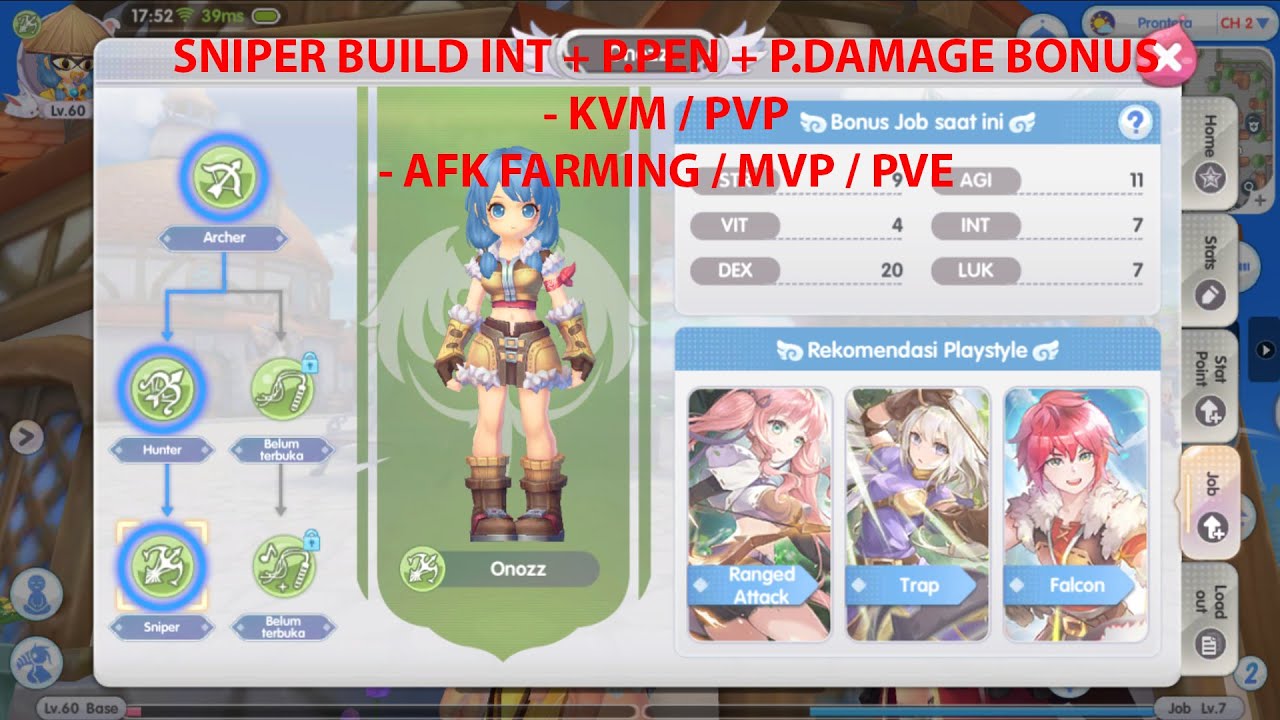 BUILD SNIPER INT + P.PEN + P.DAMAGE BONUS - RAGNAROK X NEXT GENERATION ...