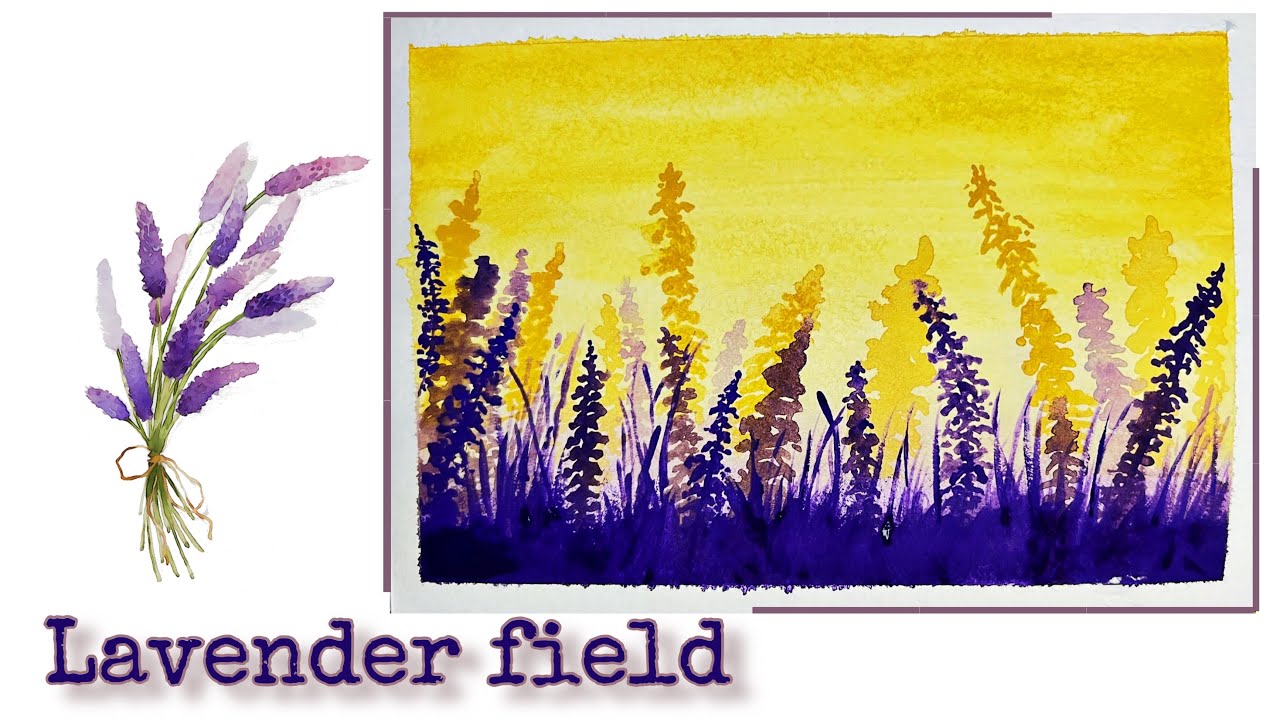 How to draw Lavender field 🪻😍 Drawing easy for beginners🎨👩🏻‍🎨🖌️#drawing ...