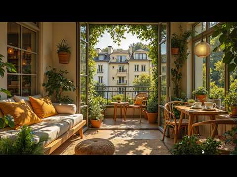 Kapalı Bahçe Caz Dinlenme Alanı - Sakin Balkon Atmosferi Ve Güneş Işığıyla Dolu Rahatlatıcı Anlar Eş