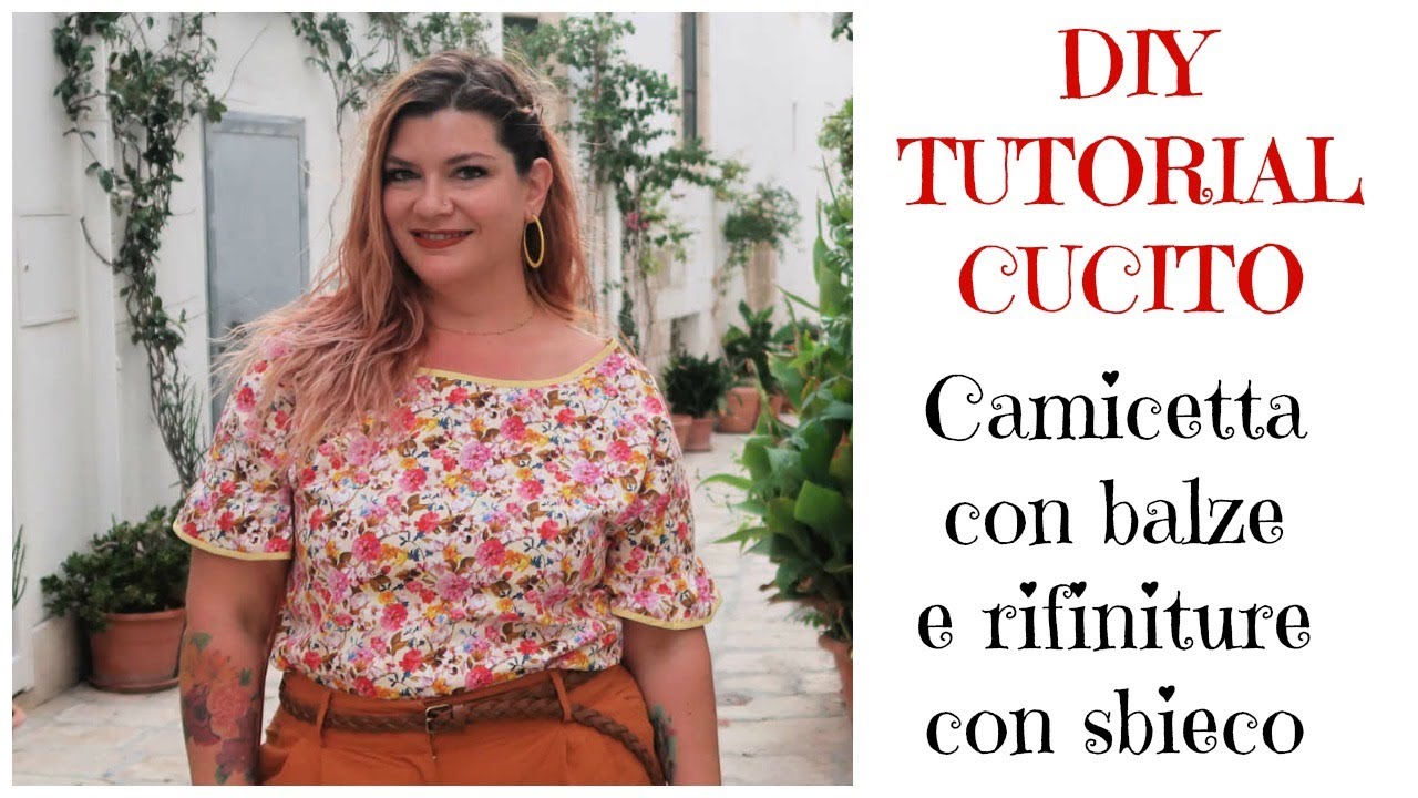 Tutorial cucuto: camicetta con balze e rifiniture con sbieco - YouTube