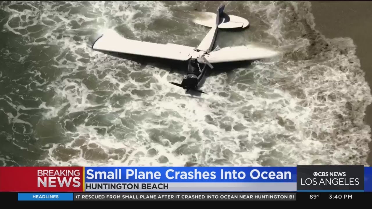 Pilot rescued from small plane after it crashed into ocean near ...