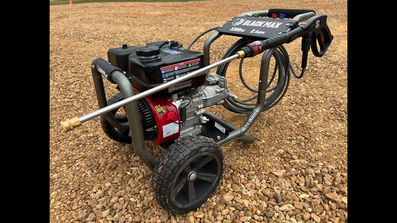 2021 Black Max 3300 Gas Powered Portable Pressure Washer SN116 Lot#424 - YouTube