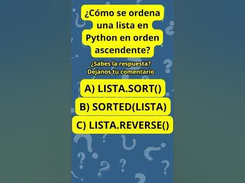 ¿Cómo se ordena una lista en Python en orden ascendente? 📈 #python # ...