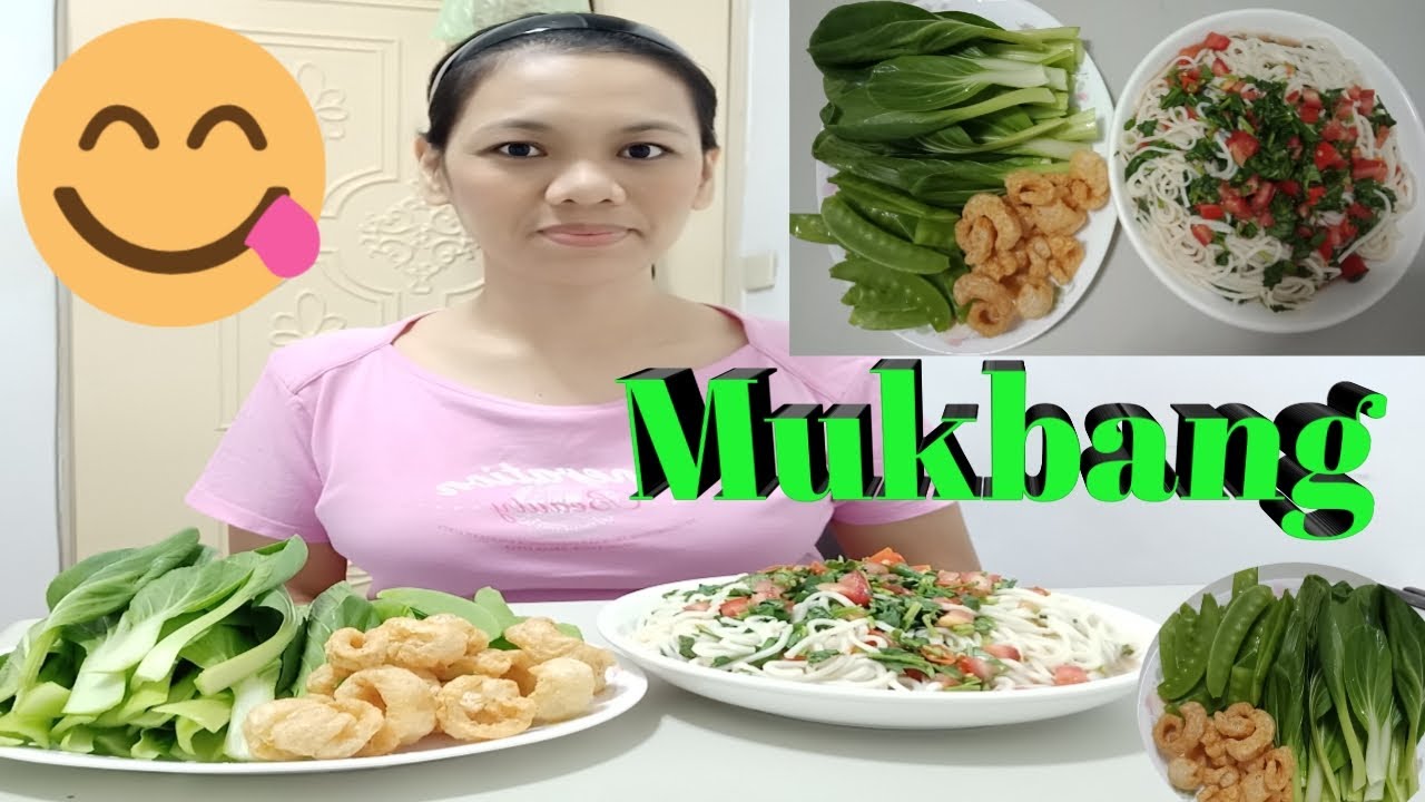 NOODLES WITH FRESH VEGETABLES || MUKBANG - YouTube