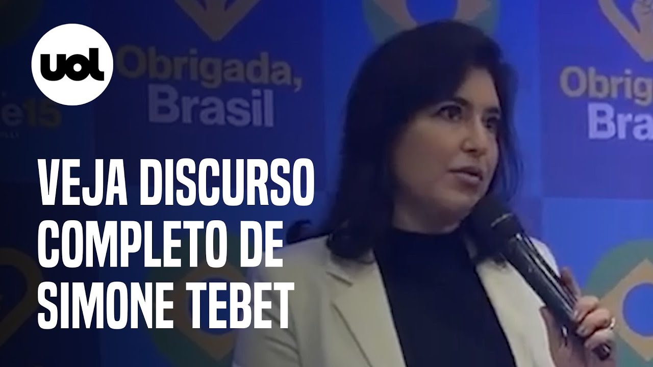Simone Tebet apoia Lula: veja vídeo completo do discurso - YouTube