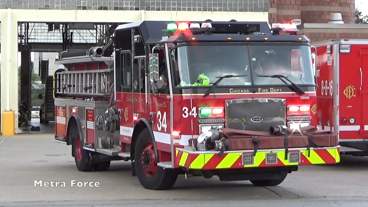 Chicago Fire Dept Engine 34 Responding From Engine 127s - YouTube
