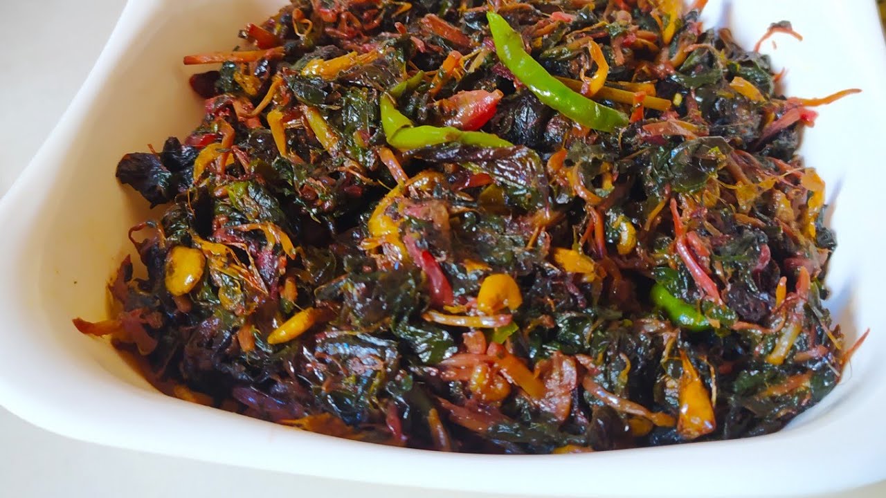 Chingri mach diye Lal shak vaji recipe / লাল শাক ভাজি / Vegetable ...