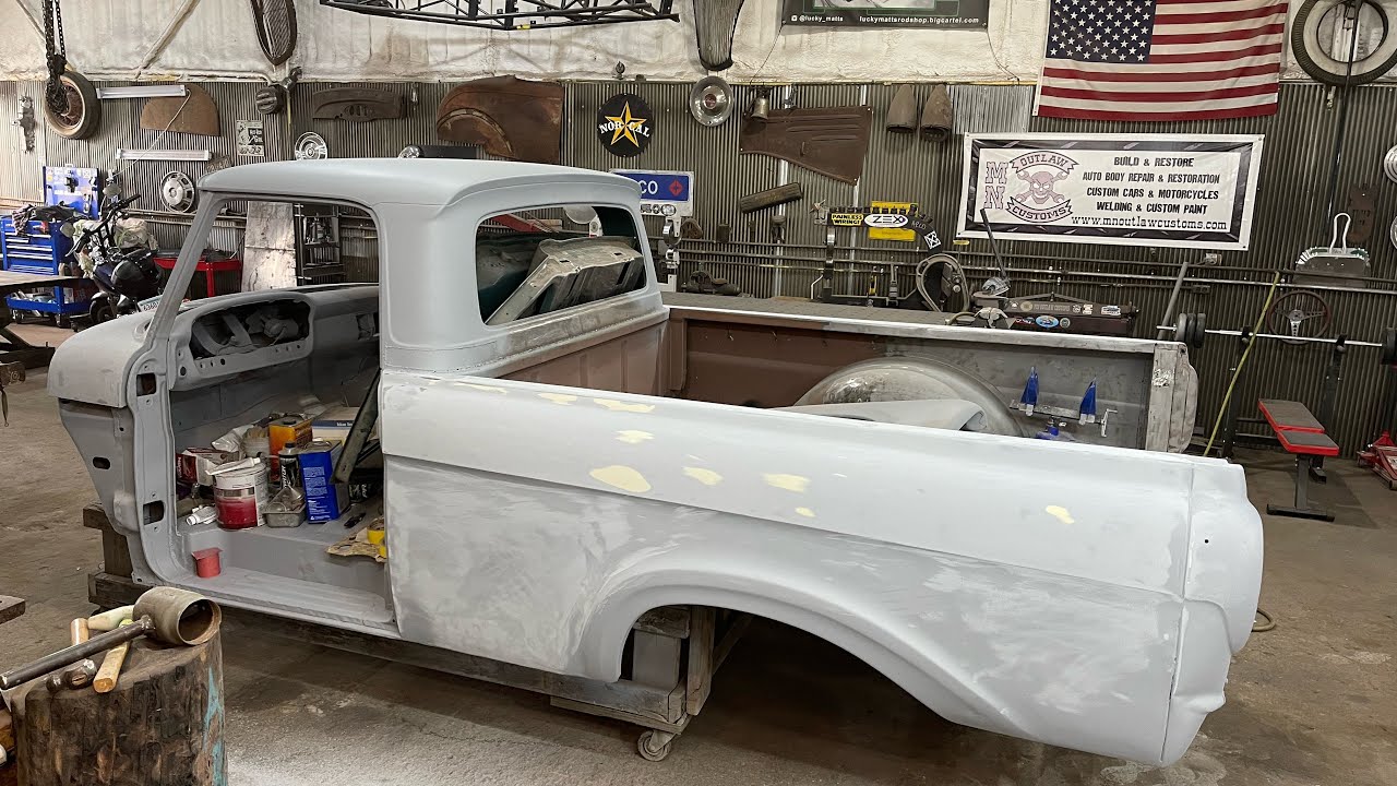 Bodywork on Ford Unibody Truck #bodywork #blocksanding #showcarfinish ...