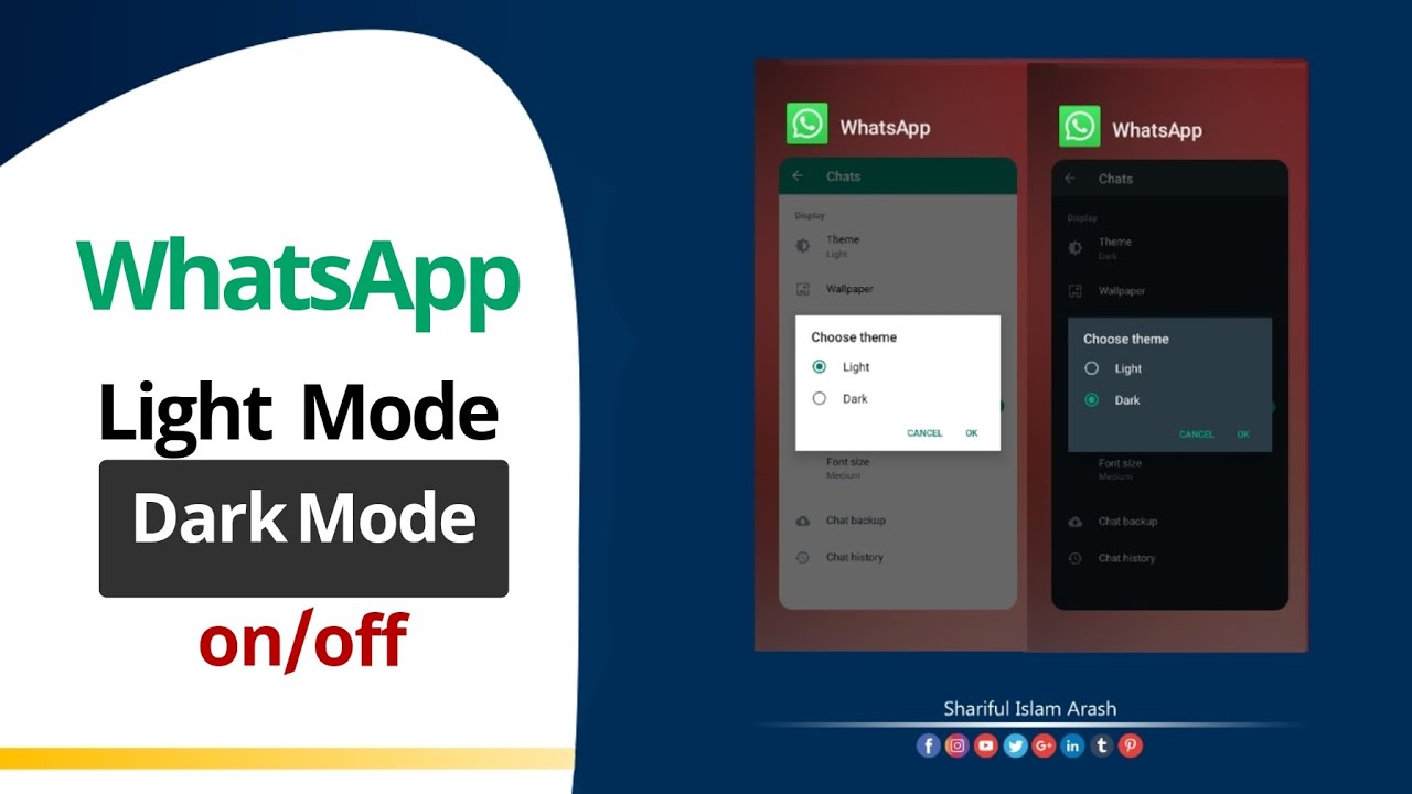 Light Mode to Dark Mde on WhatsApp - YouTube