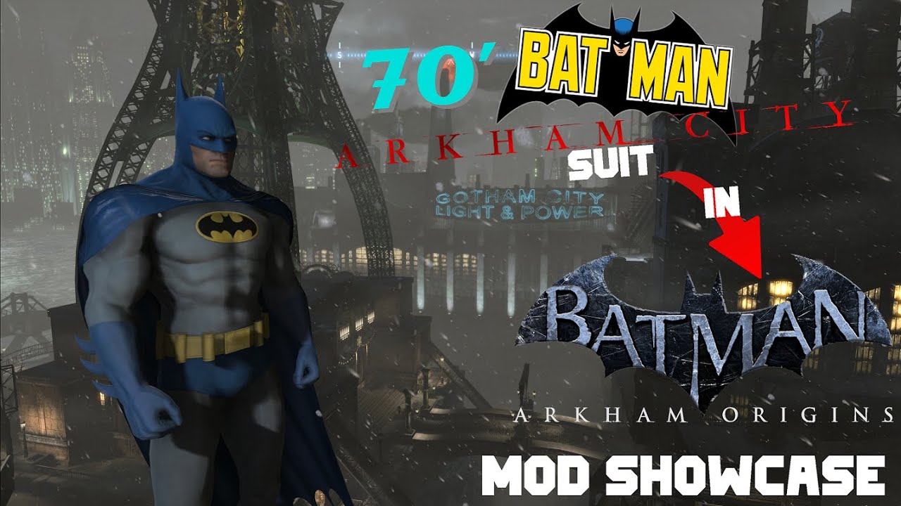 70' Batman suit in Arkham Origins Skin MOD Showcase (Batman Arkham City's 1970 suit) - YouTube