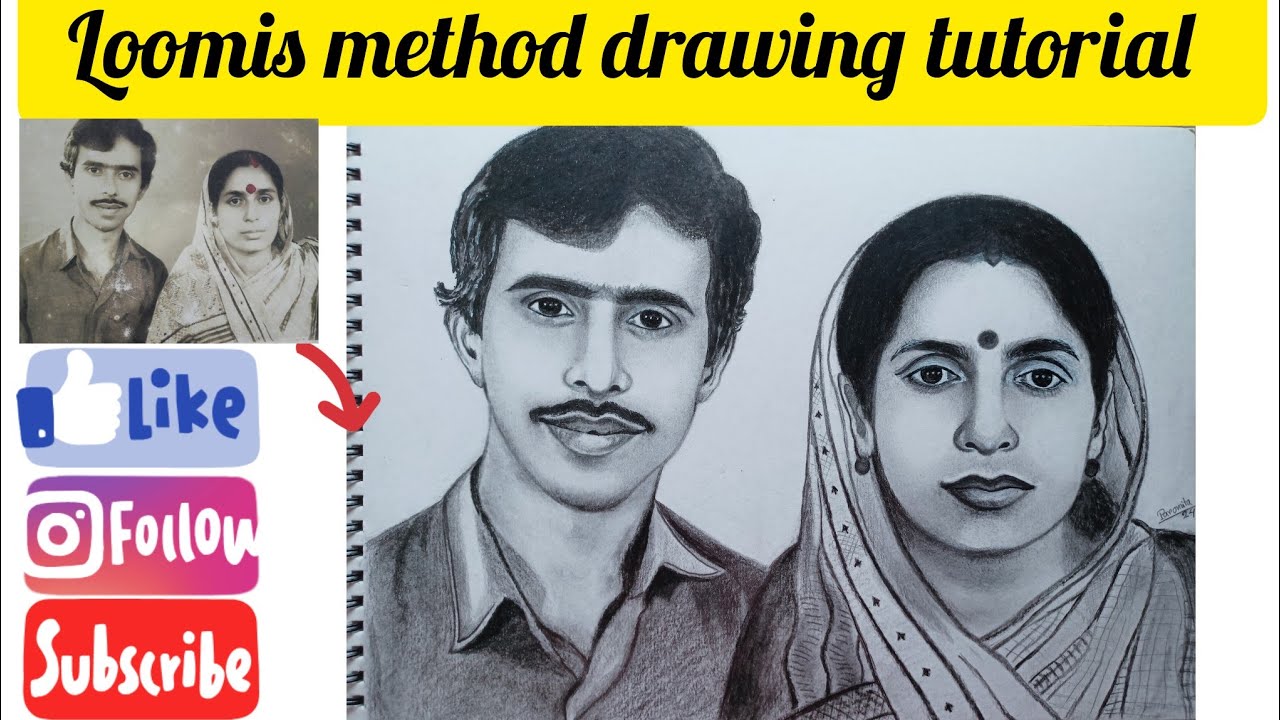 Loomis method|how to draw a couple portraits using loomis method|Loomis method face drawing ...