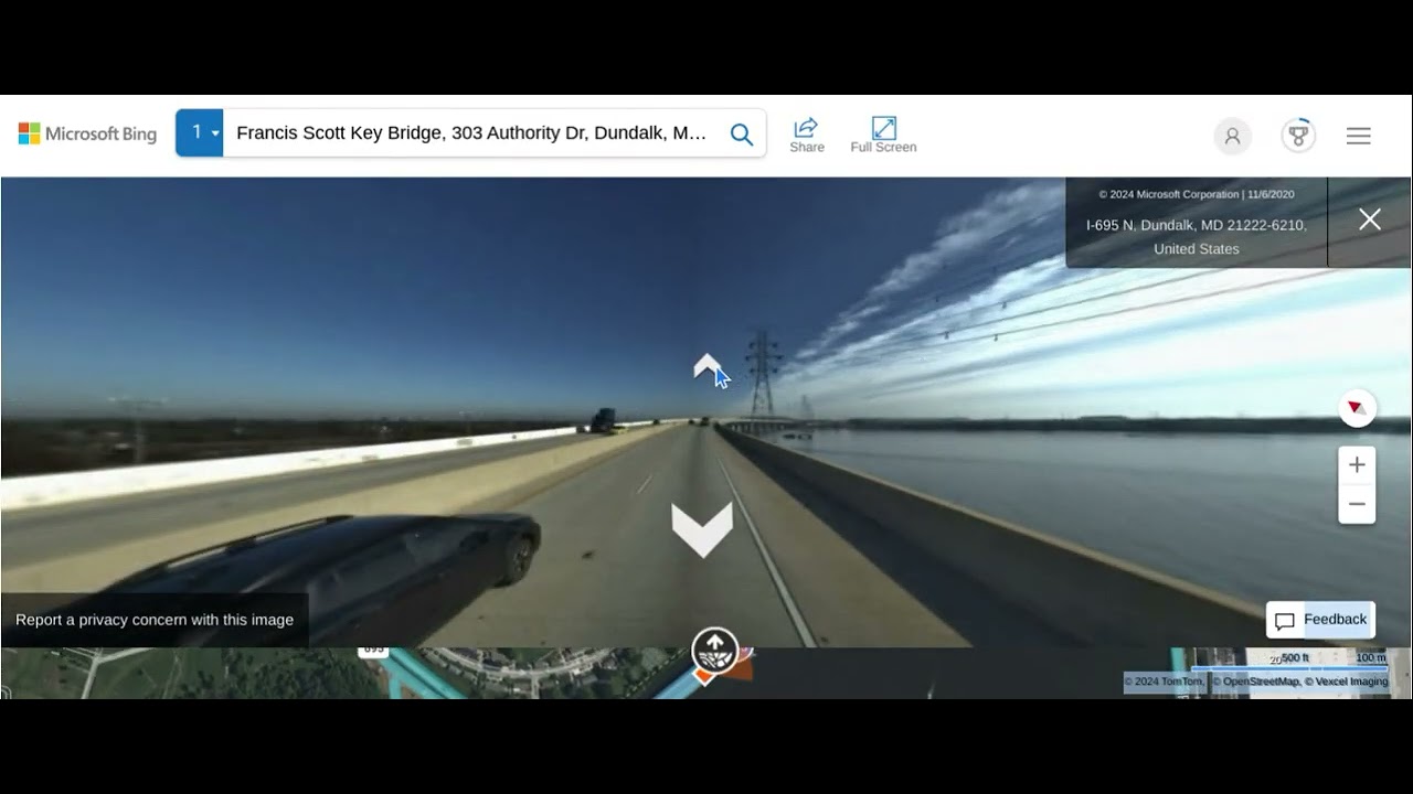 Bing Maps Street View Baltimore Francis Scott Key Bridge Eastbound ...