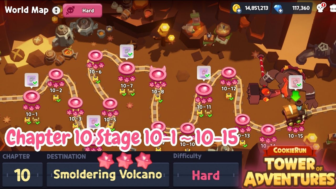 Cookie Run: Tower of Adventures | Chapter 10 HARD MODE Stage 10-1 to 10 ...