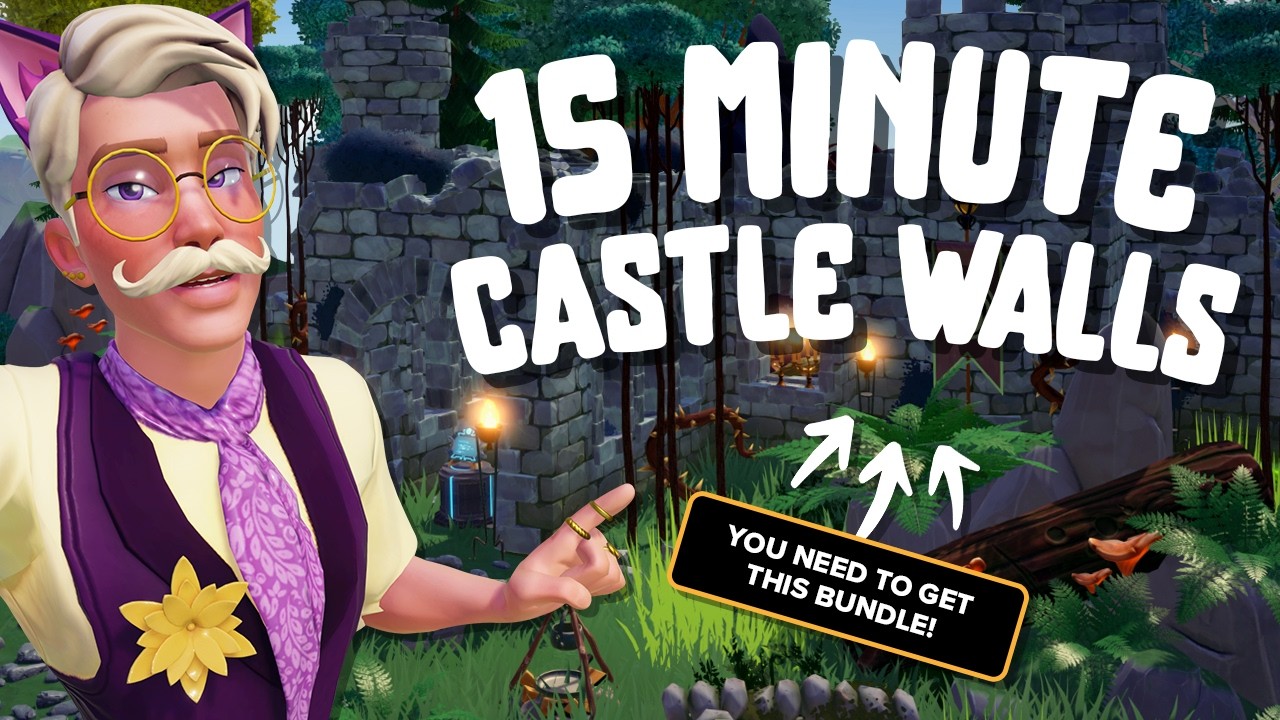 New Castle Walls in Action! 15-Minute Speed Building Challenge | Disney Dreamlight Valley - YouTube