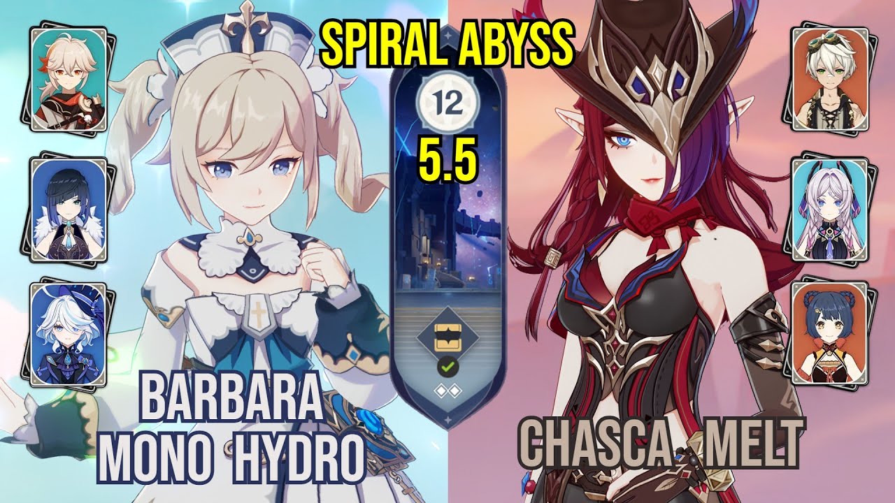 C6 Barbara Mono Hydro + C1 Chasca Melt | Spiral Abyss 5.5 | Genshin ...